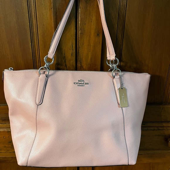 Coach | Bags | Coach Pink Leather Tote Bag | Poshmark